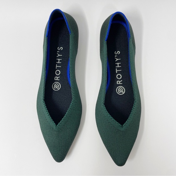 Rothy's | Shoes | Rothys The Point Flat Dark Green Size 65 Knit Ballet ...